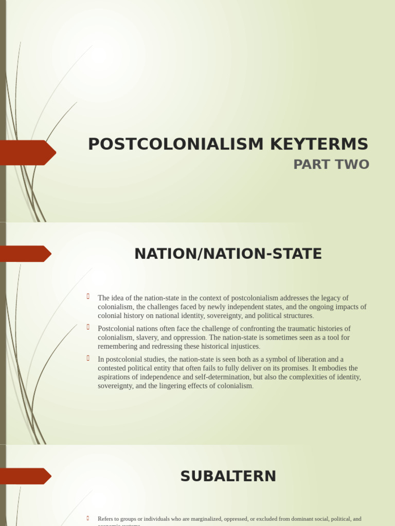 Postcolonialism Keyterms | PDF | Postcolonialism | Colonialism