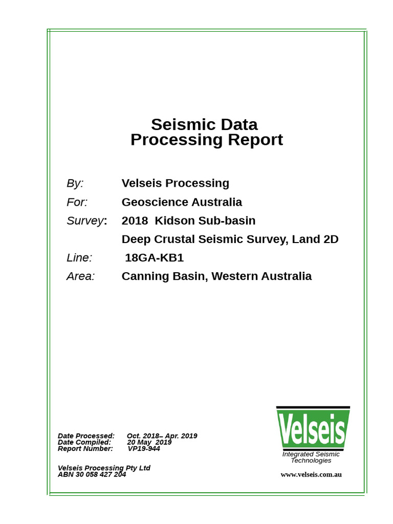 Seismic ProcessingReport | PDF | Reflection Seismology | Filter (Signal Processing)