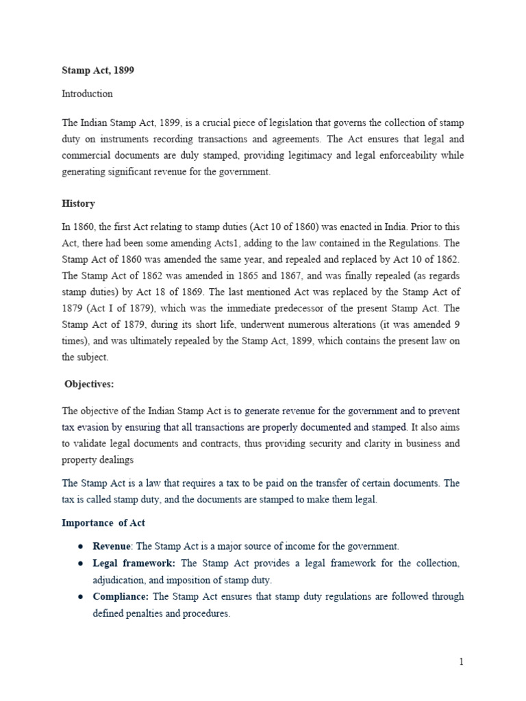 Stamp Act Notes | PDF | Taxes | Property