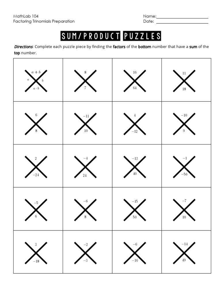 Sum/Product Puzzles | PDF