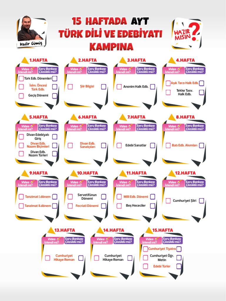 15 HAFTADA AYT TÜRK DİLİ VE EDEBİYATI KAMPI | PDF
