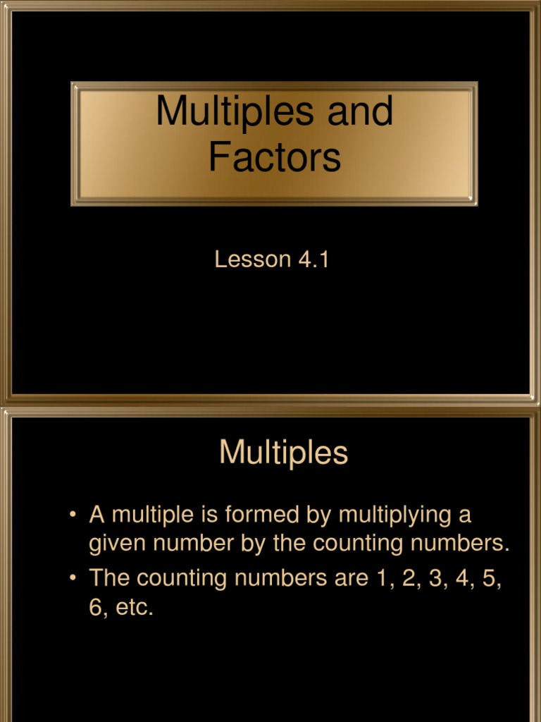 Multiples and Factors Guide | PDF | Teaching Methods & Materials | Self ...