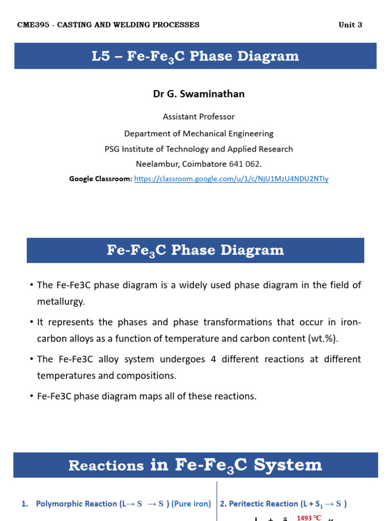 L7 - Fe-Fe3C Phase Diagram | PDF | Steel | Metallurgy