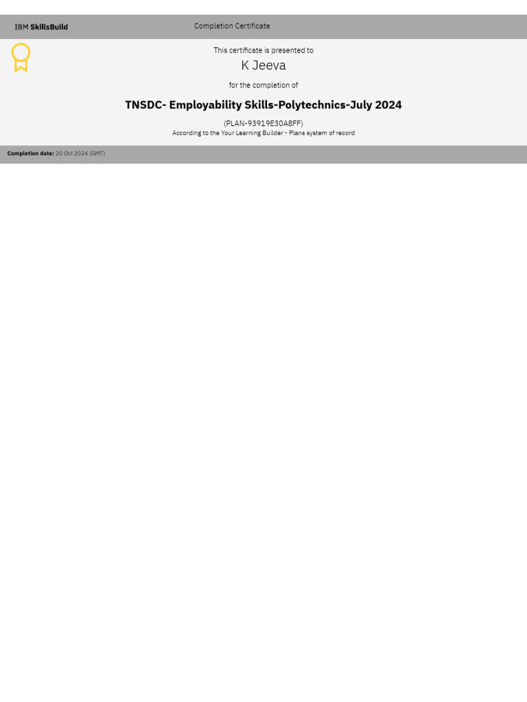 Completion Certificate _ SkillsBuild | PDF