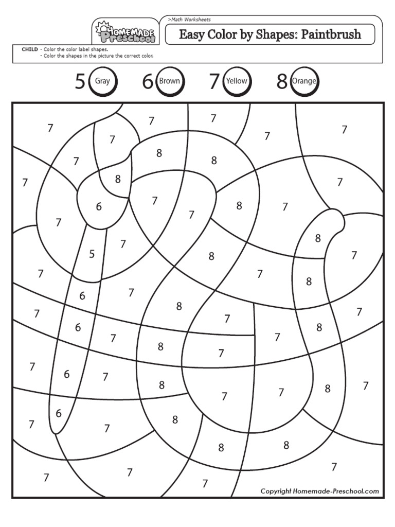 Color by Numbers Easy Paintbrush | PDF