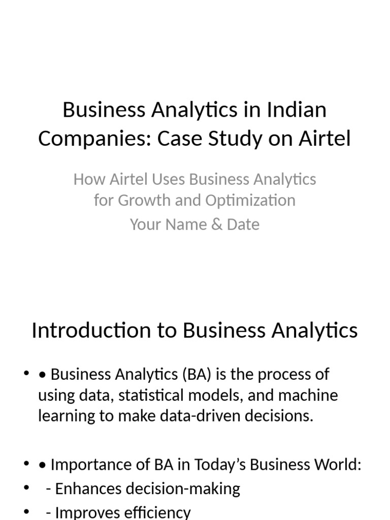 Airtel Business Analytics Presentation | PDF | Analytics | Sas (Software)