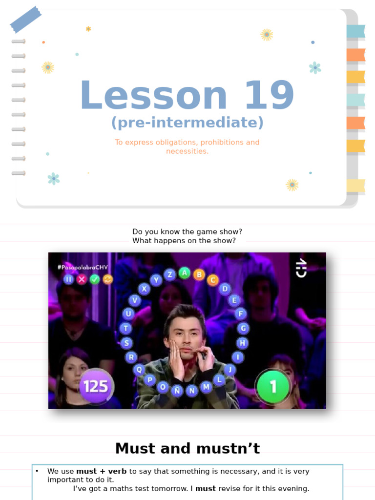 Lesson 19 - Modals | PDF