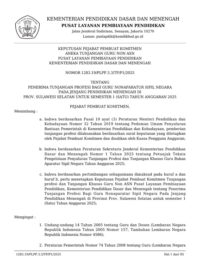 Sk-Tp-Dekon-1283.19 PLPP.3.3 TP P1 2025 | PDF