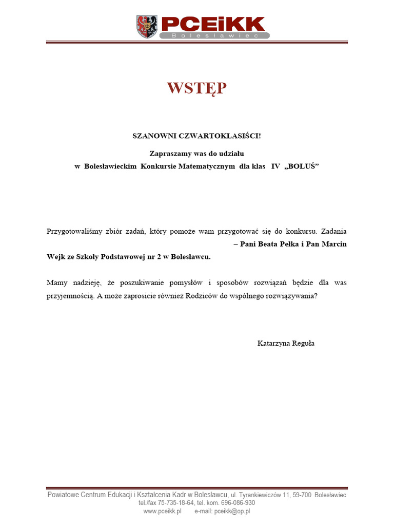 Zbior Zadan Bolus Dla Klas IV | PDF