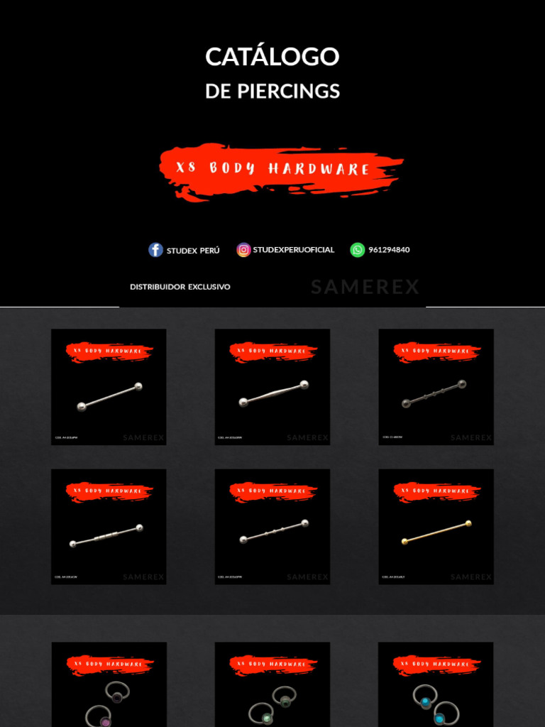 Catalogo de Piercing | PDF