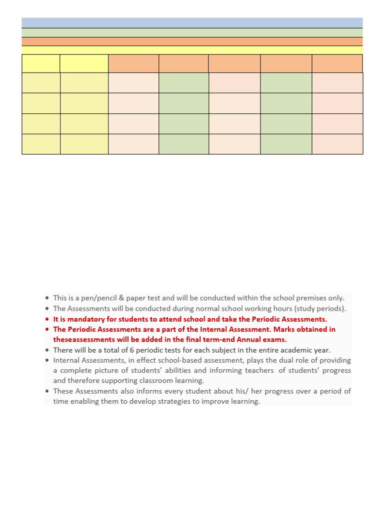 Datesheet Periodic Assessment-4 2024-2025-1 | PDF