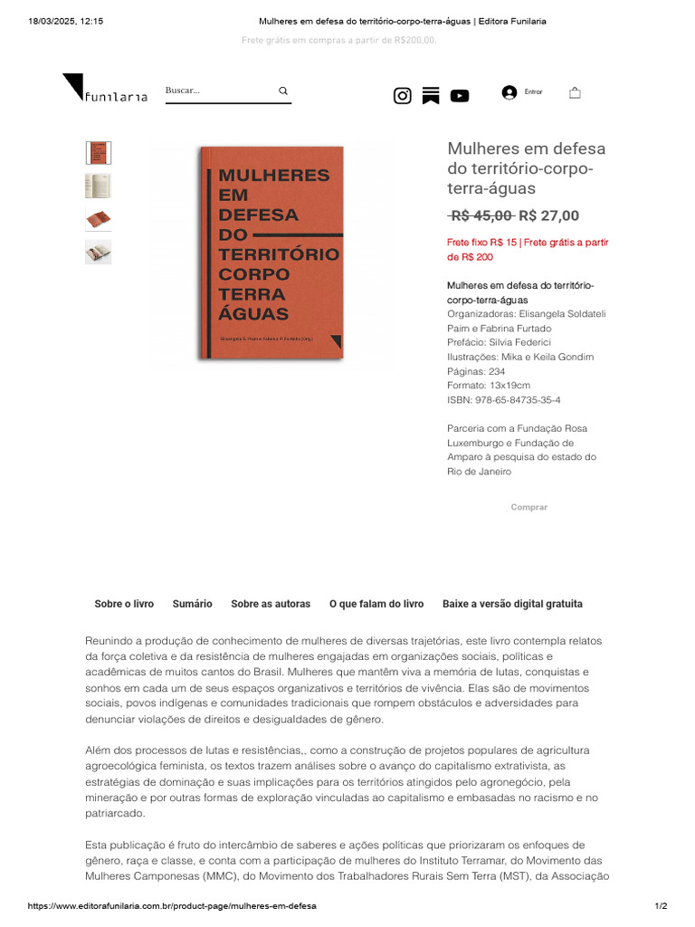 Mulheres em defesa do território-corpo-terra-águas _ Editora Funilaria | PDF