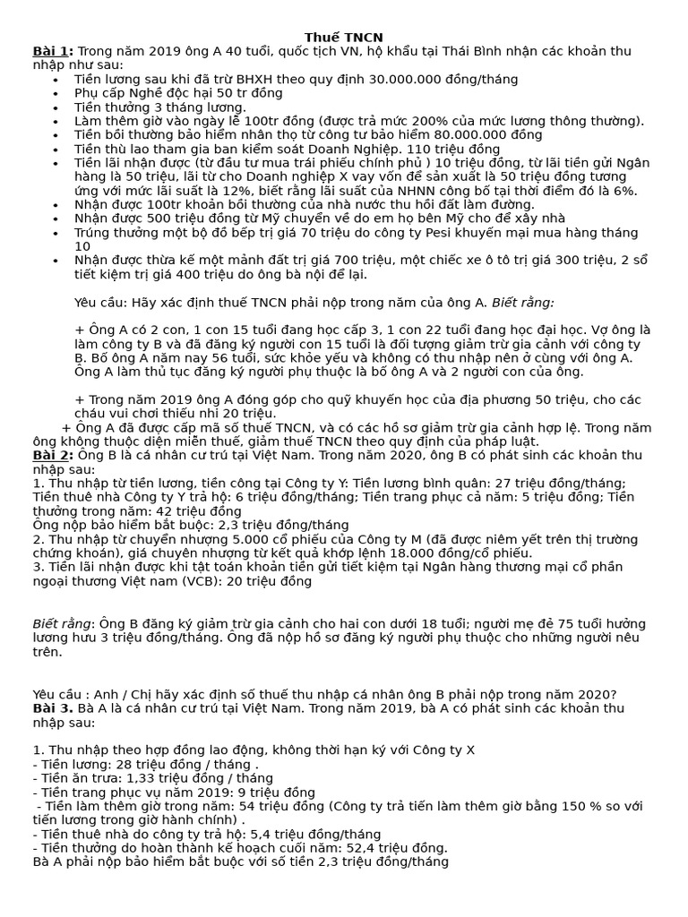 Thuế TNCN | PDF