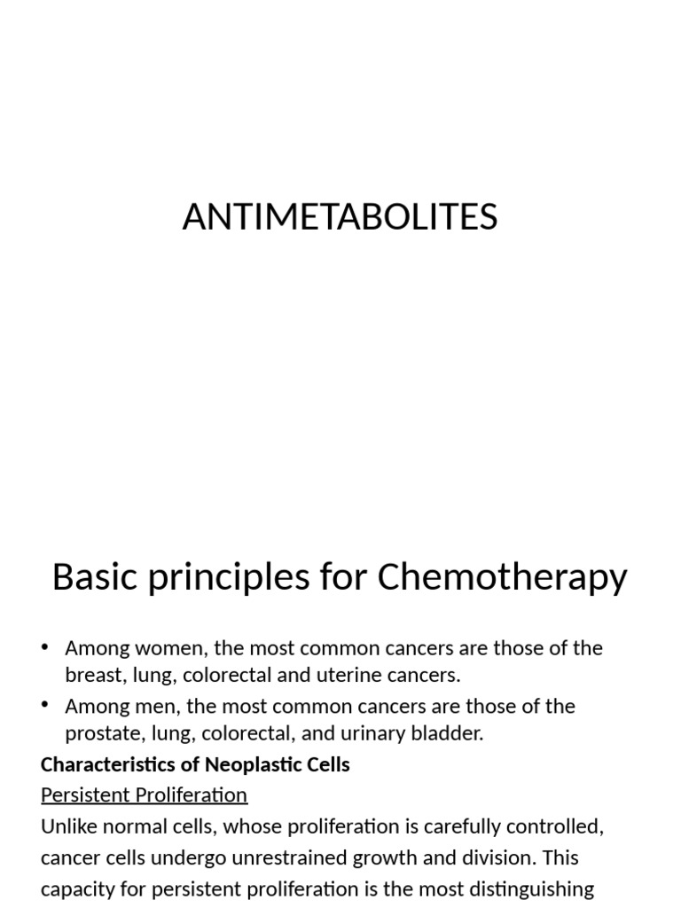 Antimetabolites in Chemotherapy Explained | PDF | Chemotherapy | Cancer