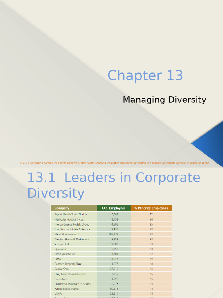 Chapt 13 Managing Diversity | PDF | Multiculturalism | Social Policy