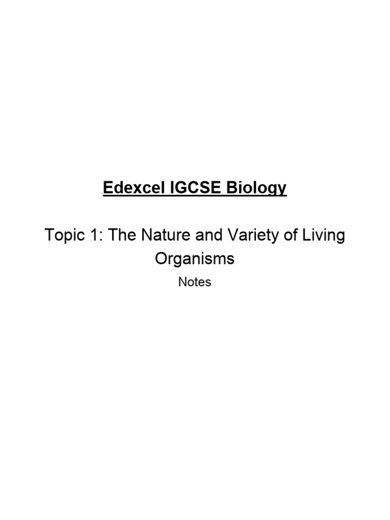 Edexcel IGCSE Biology: Living Organisms | PDF | Cell (Biology) | Virus