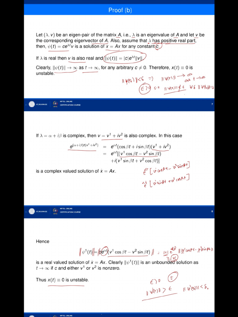 lec 17 Stability of Linear Autonomous Systems 3 | PDF | Eigenvalues And Eigenvectors | Matrix Theory