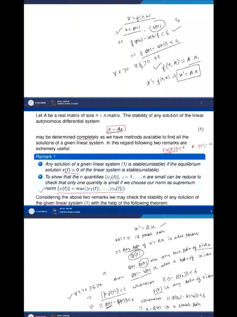 Lec 16 Stability of Linear Autonomous Systems 2 | PDF | Stability ...