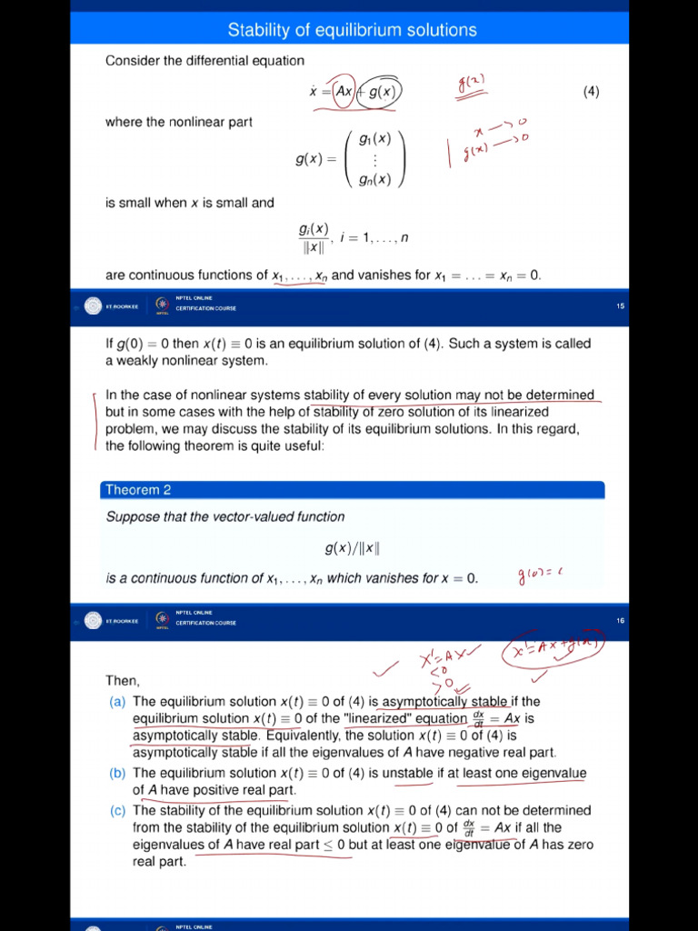 Lec 18 Stability of Weakly Non Linear Systems 1 | PDF | Stability Theory | Calculus