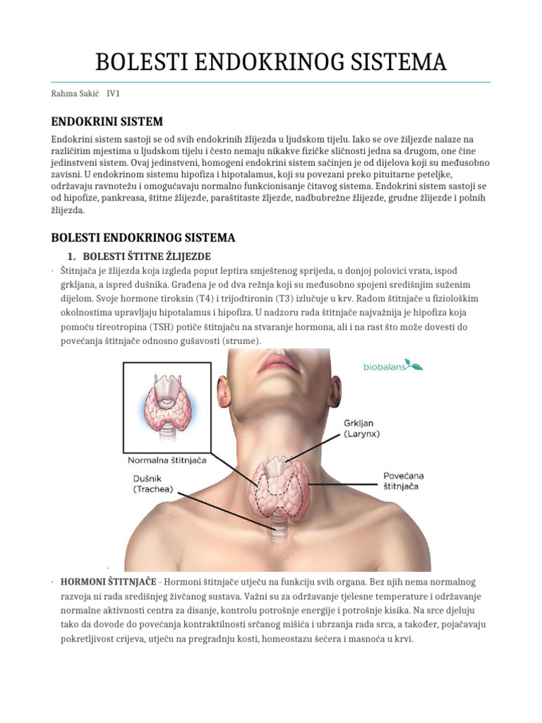 Bolesti Endokrinog Sistema | PDF