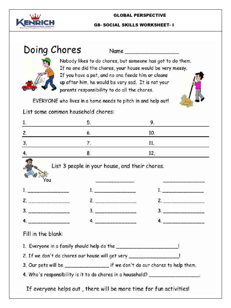 GP Social Skill Worksheet 1 | PDF