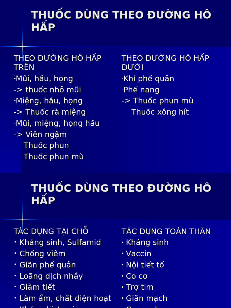 SDH Thuoc Ho Hap | PDF