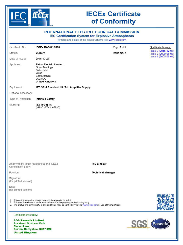 IECEx BAS 05.0010 | PDF