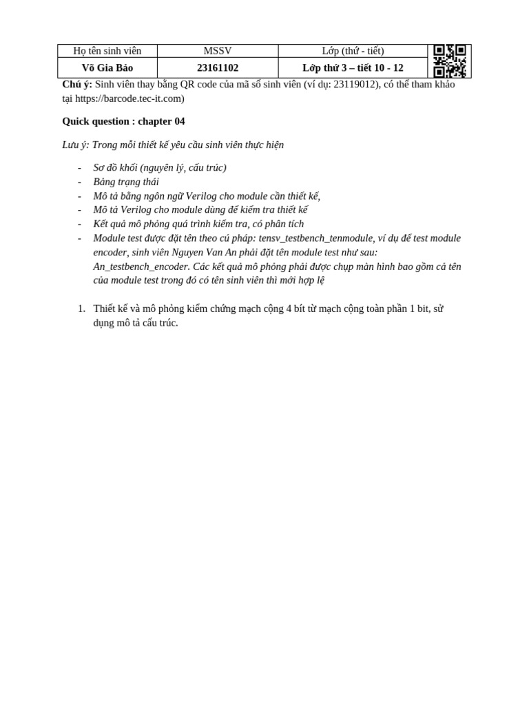 Quick Question. Chapter 04 | PDF