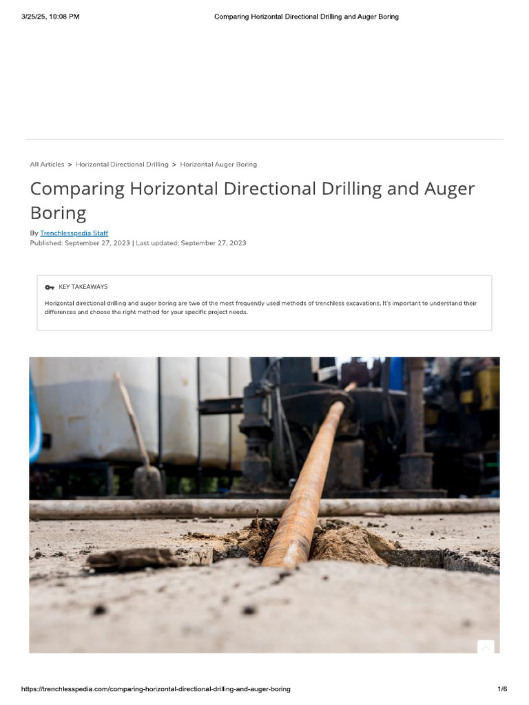 Comparing Horizontal Directional Drilling and Auger Boring | PDF