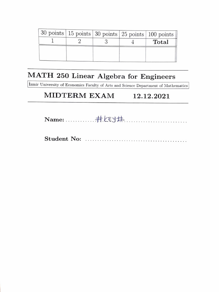 Math 250 Solution | PDF