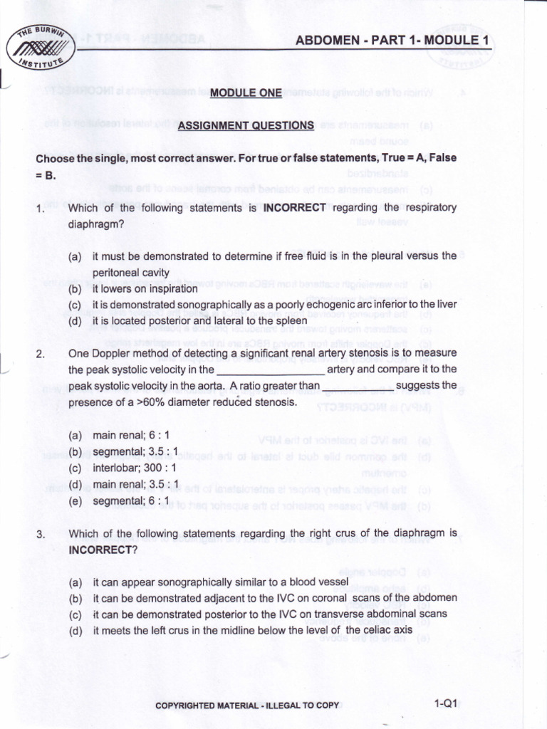 6) Abdomen Module 1 - PART 1 - 1-Q1-Q22 | PDF | Abdomen | Medical ...