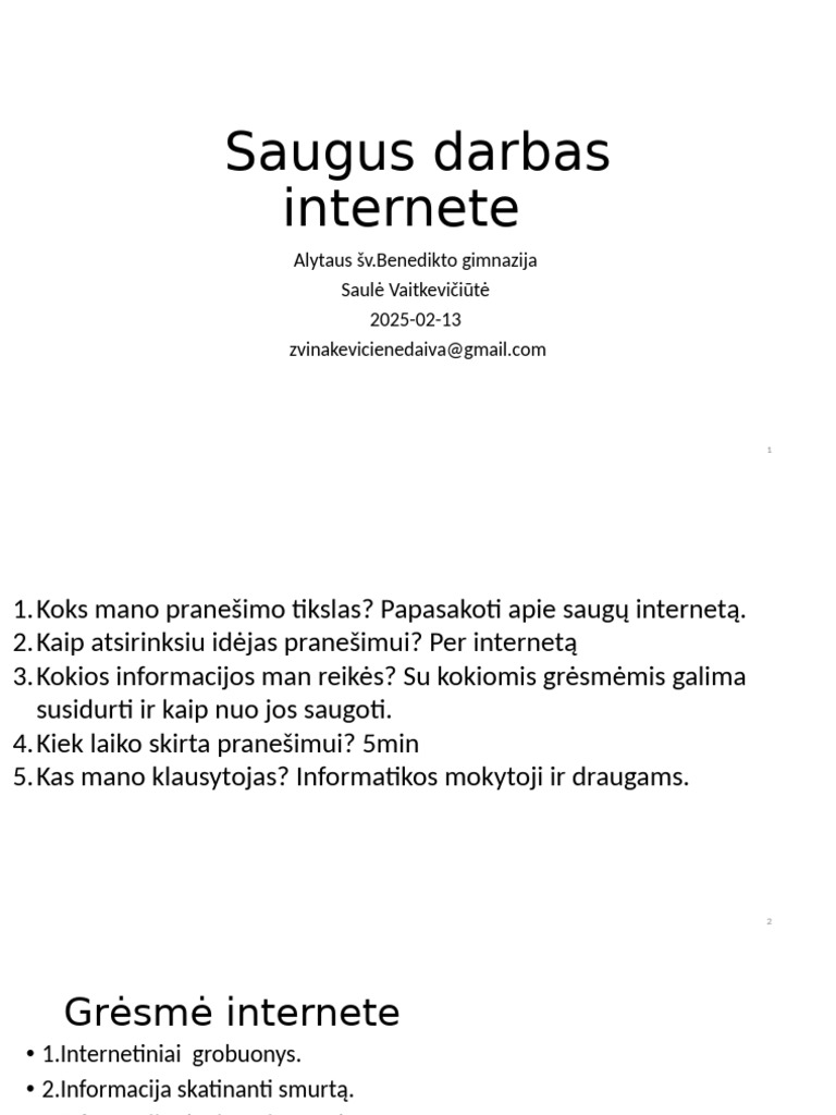 Saugus Darbas Internete | PDF