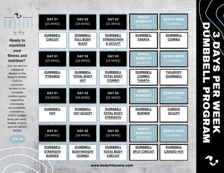 3-days per week dumbbell workout | PDF | High Intensity Interval ...