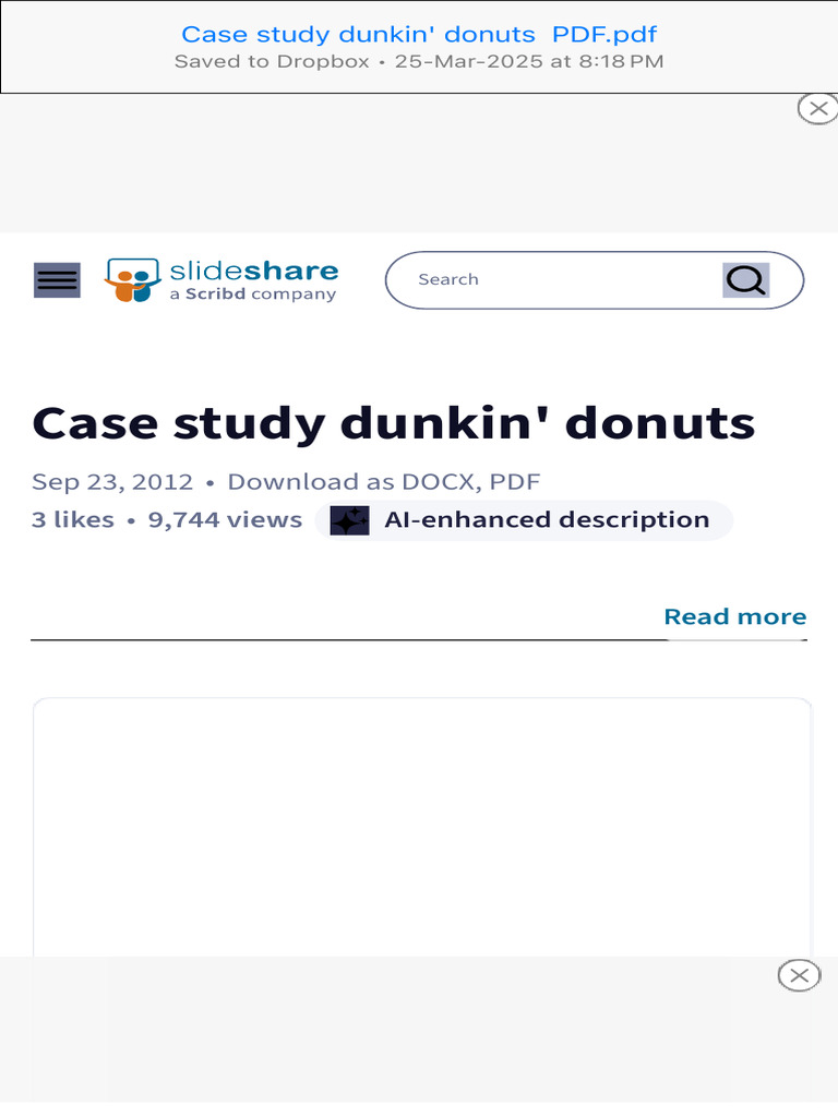 Case Study Dunkin' Donuts PDF | PDF | Fast Food Restaurants