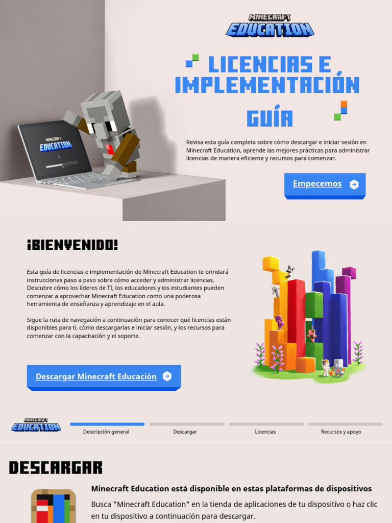 Guia de Implementacion y Licenciamiento de Minecraft Education | PDF | Minecraft | Usuario ...
