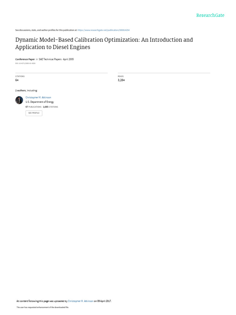 Dynamic Model-Based Calibration Optimization An Introduction and ...