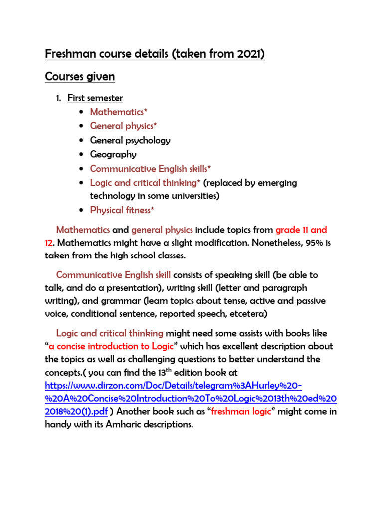 Freshman Course Description | PDF | Anthropology | Science
