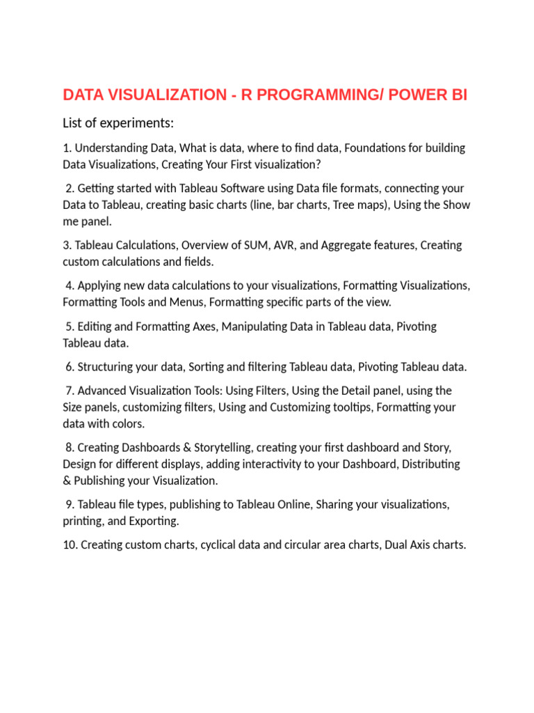 Data Visualization - R Programming Power Bi | PDF | Menu (Computing ...