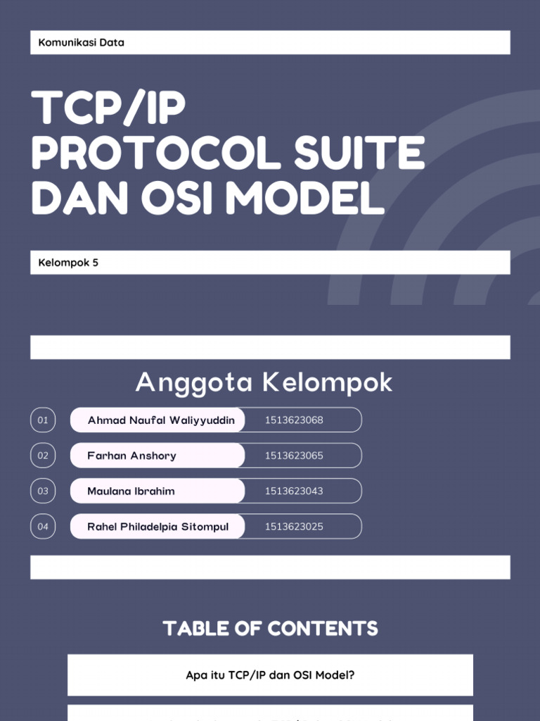 Kelompok 5 - TCPIP Proocol Suite Dan OSI Model - 20250319 - 102639 - 0000 | PDF