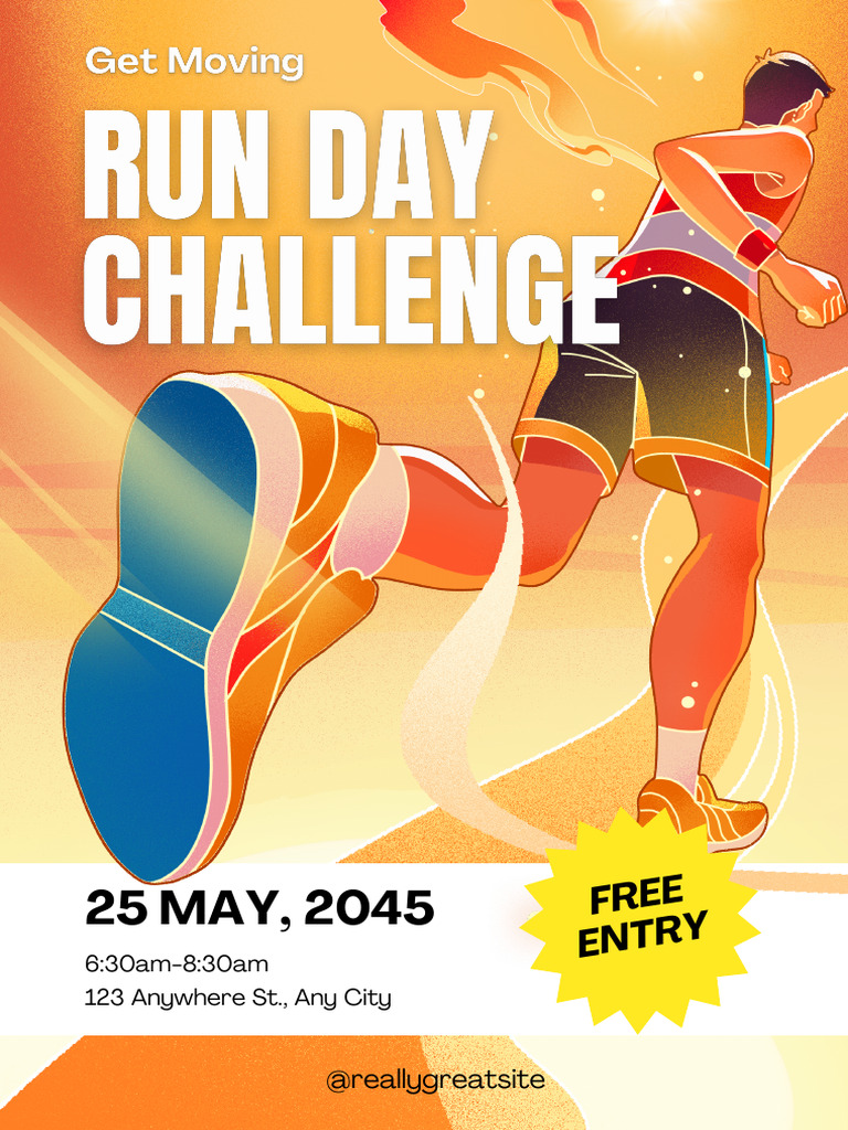 Orange Illustrative Run Day Challenge Poster - 20250325 - 123207 - 0000 ...