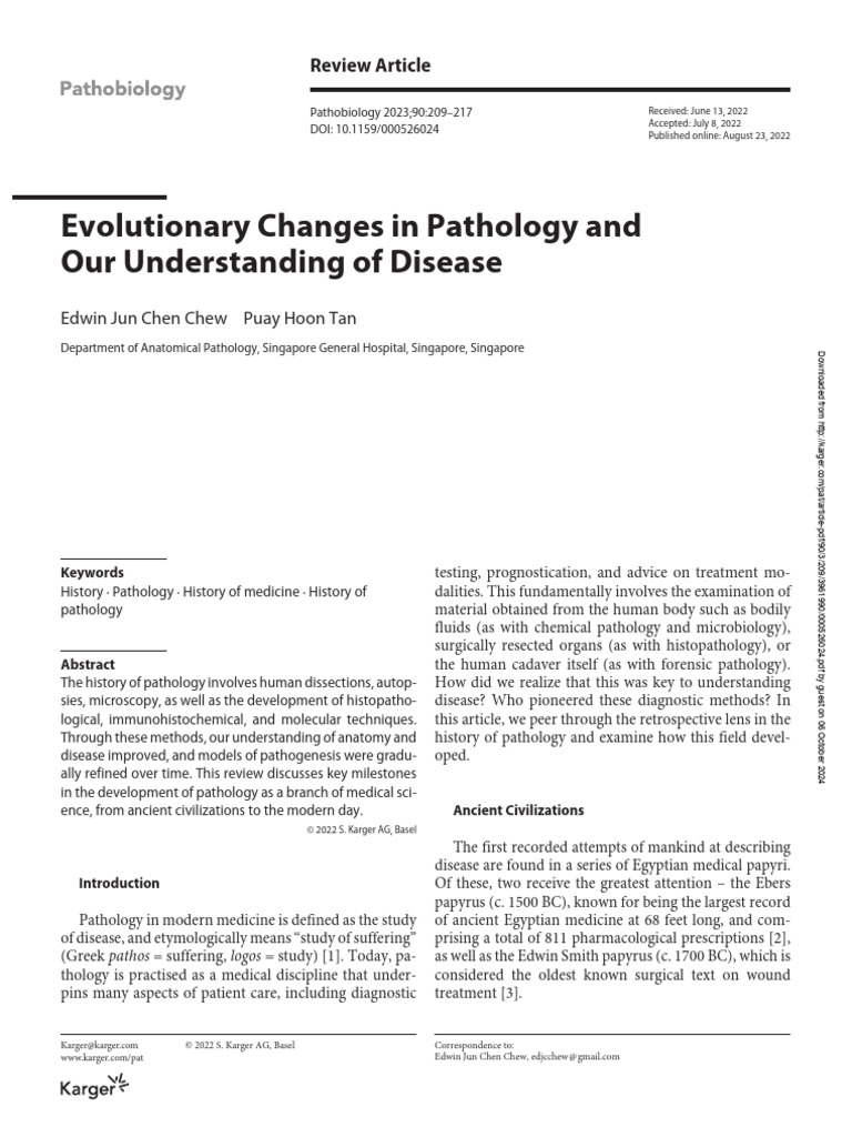 PA 1.1 - History of Pathology | PDF | Pathology | Cadaver