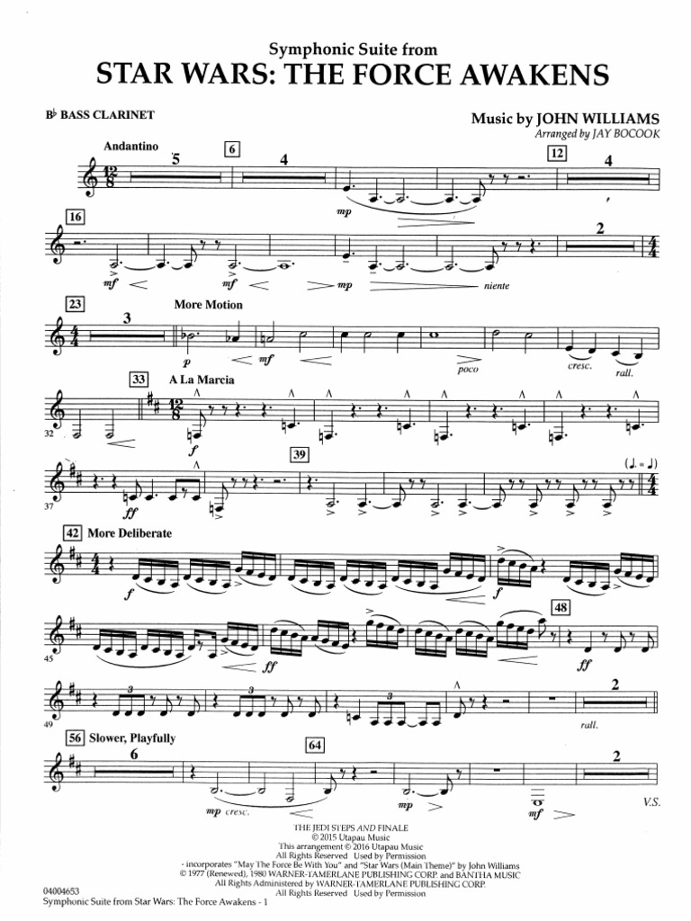 Star Wars The Force Awakens - Bass Clarinet | PDF