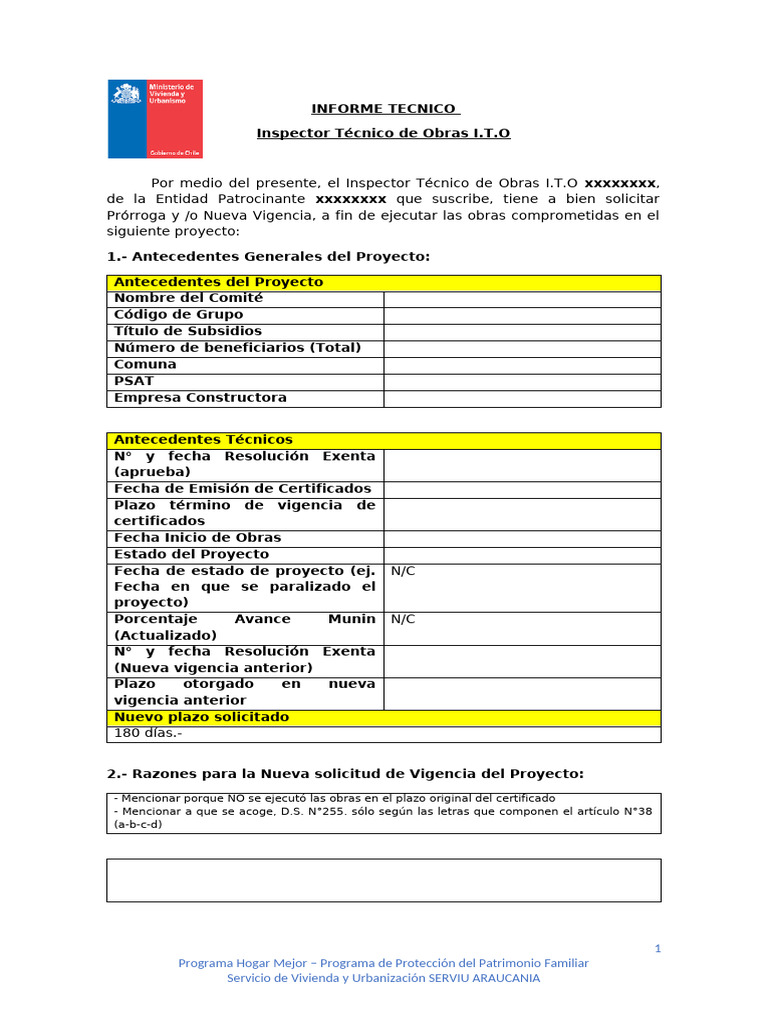 Formato - Informe Tecnico Ito | PDF