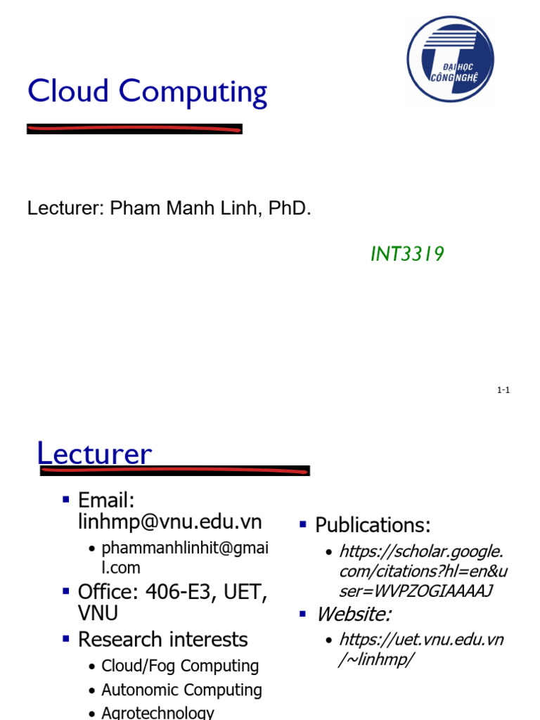 Cloud Computing Course Syllabus INT3319 | PDF