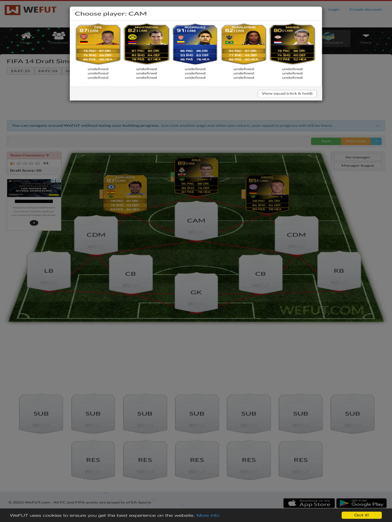 Draft Simulator FIFA 14 Ultimate Team WeFUT | PDF | Video Game ...