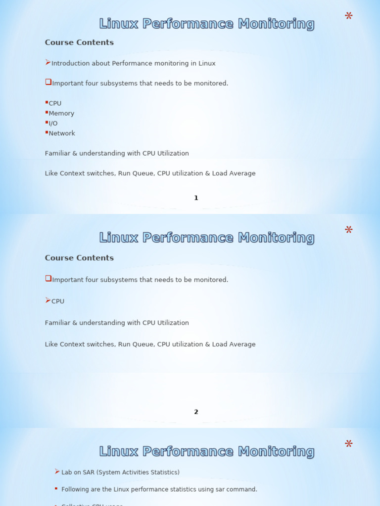 Linux Performance Monitoring Guide | PDF | Process (Computing ...