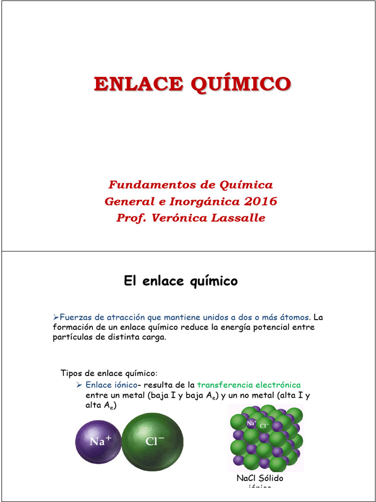 Tipos de Enlaces Químicos y sus Propiedades | PDF | Enlace químico ...