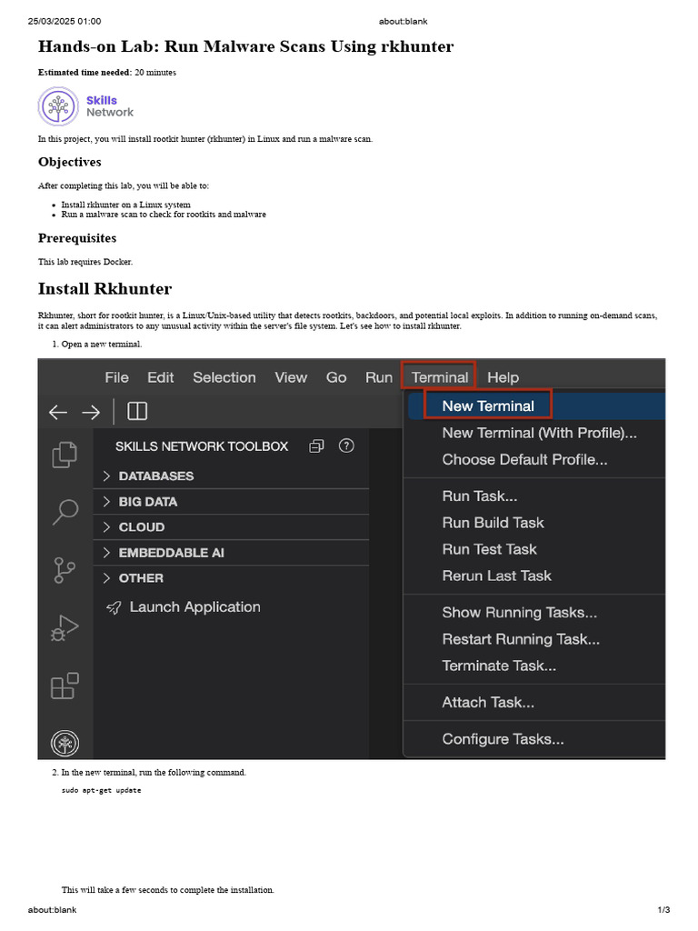 Hands-On Lab Malware Scan Using Rkhunter | PDF | Malware | Antivirus Software