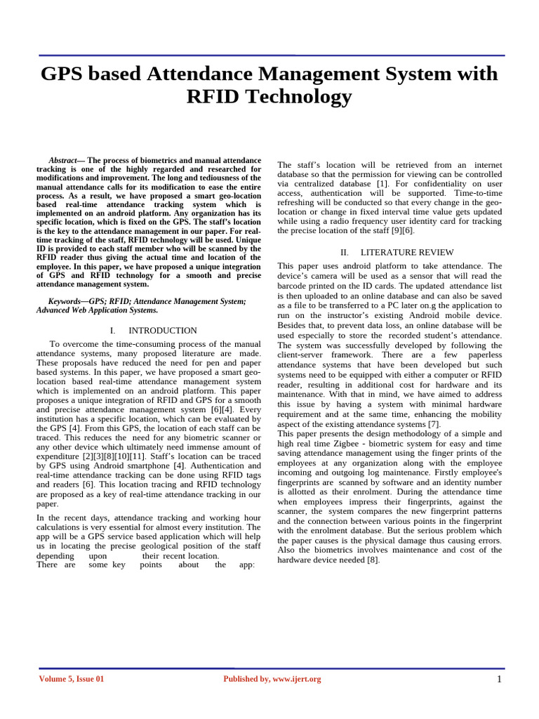 Gps Based Attendance Management System With Rfid Technology | PDF | Radio Frequency ...