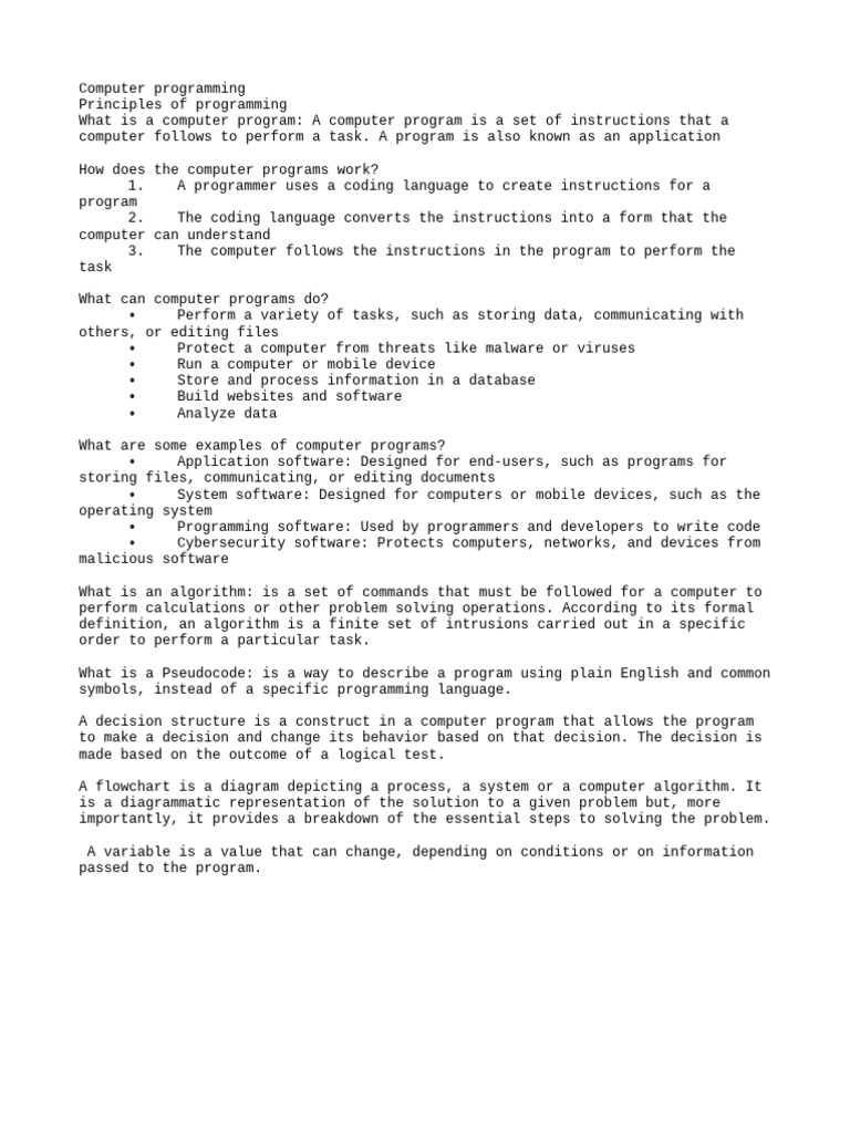 Understanding Computer Programs | PDF